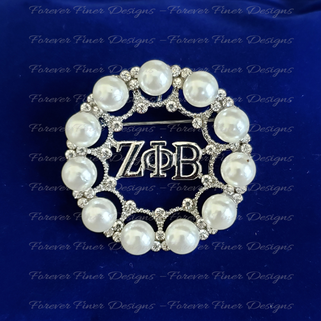 Diamond and Pearl Zeta Pin | Forever Finer Designs